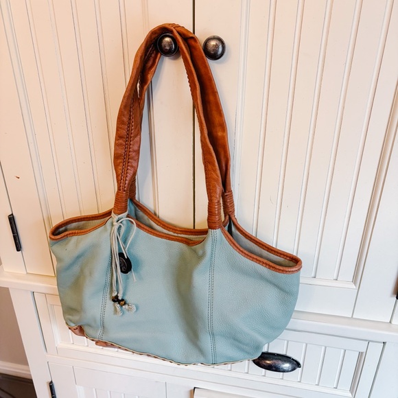 The Sak | Bags | The Sak Purse Mint Green Brown Leather Tote Handbag ...